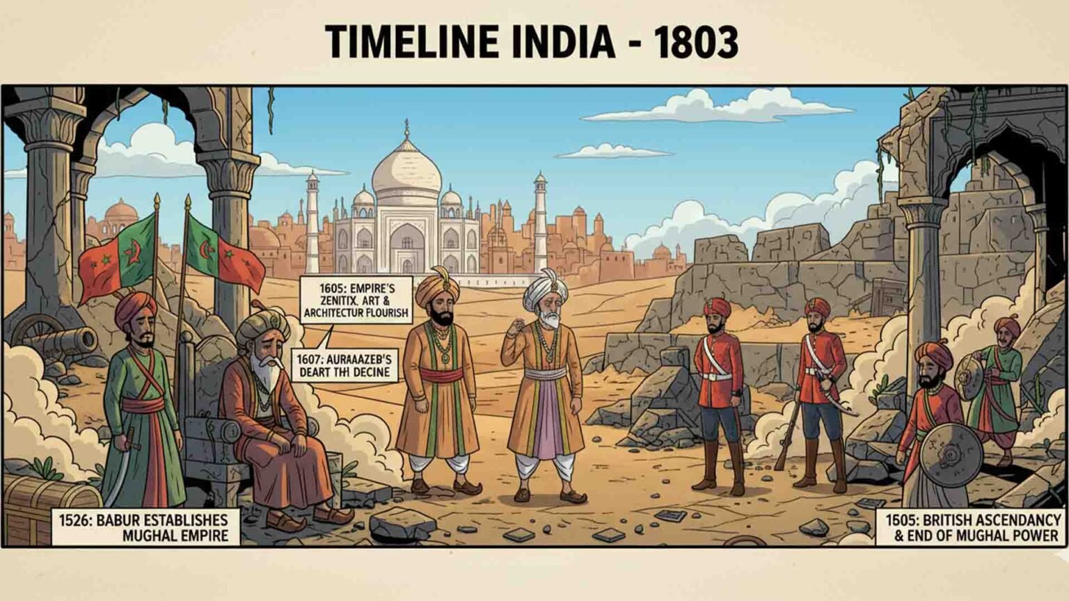 Timeline of India from 1525 to 1803 - INDiASHASTRA